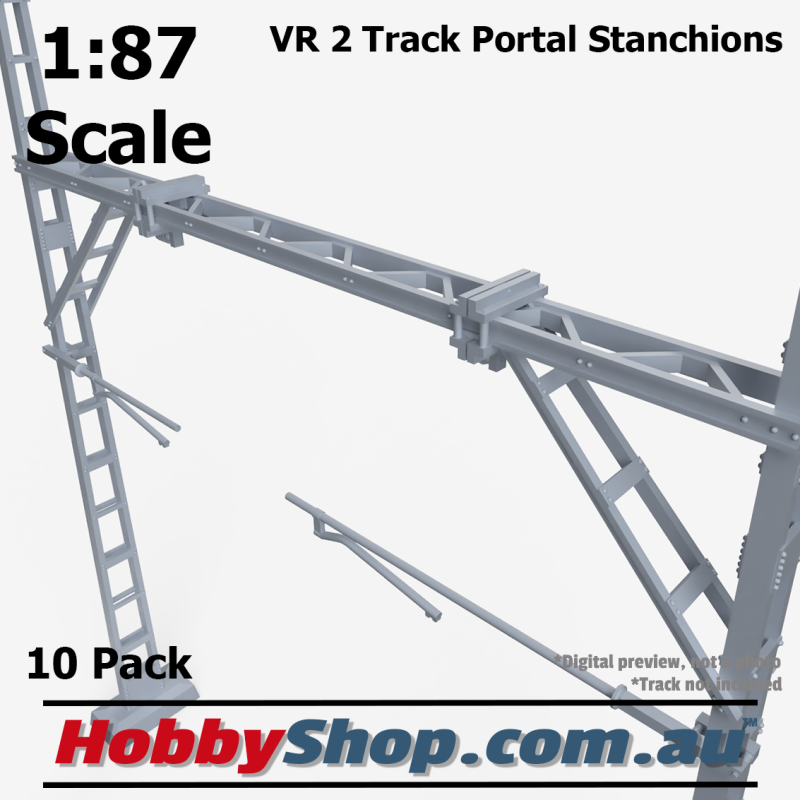 VR Merz 2 Track Portal Stanchion (Power) HO 1:87 Scale - 10 Pack