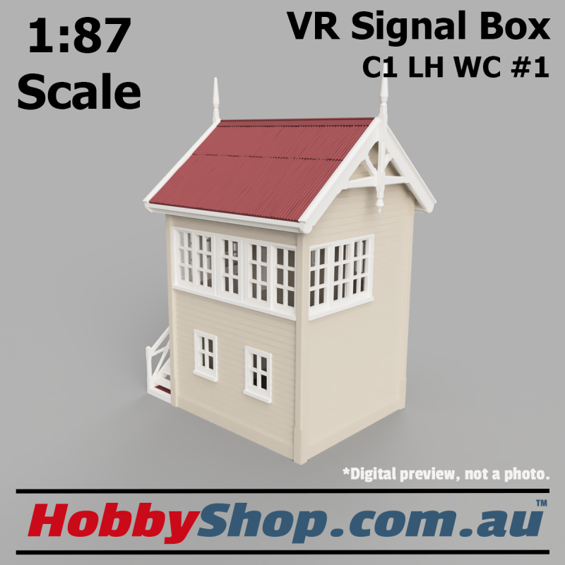 VR Signal Box #1 [C1 LH WC] Beige HO 1:87 Scale